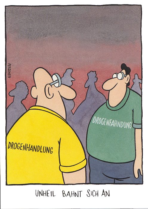 Perscheid-Motive: 2074 CartoonkarteDrogenfahnung